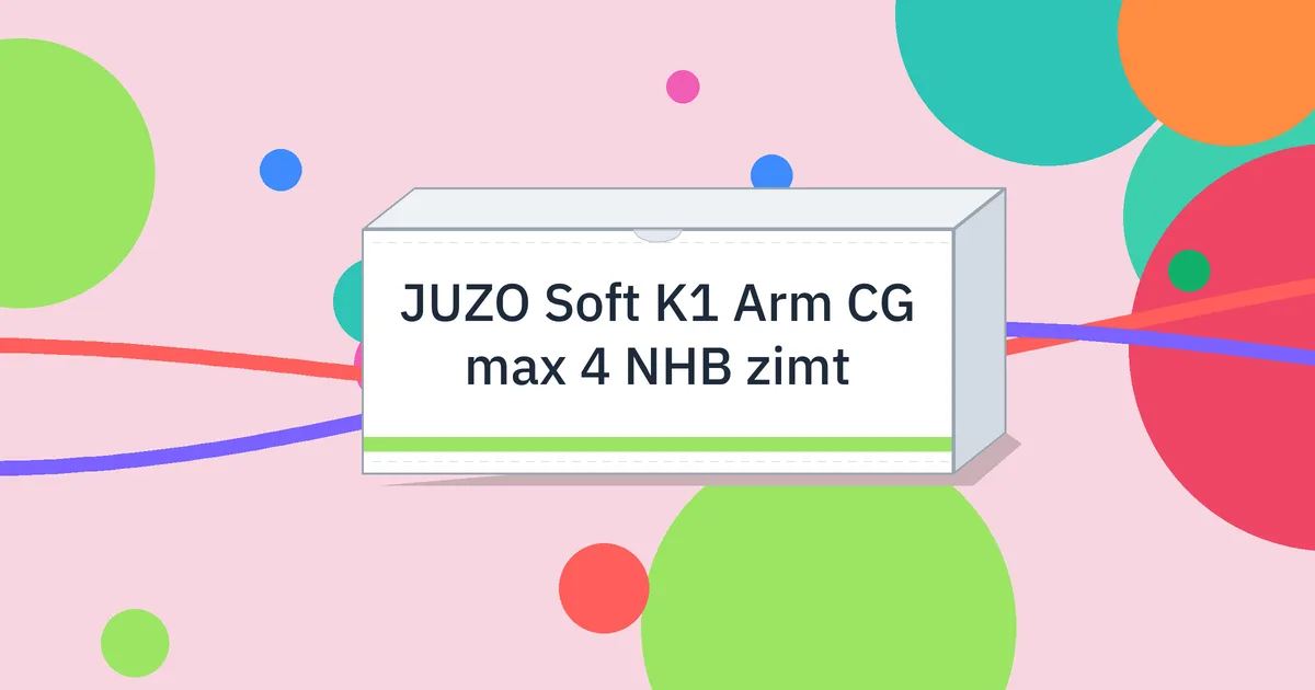 Symbolbild: Packung mit der Aufschrift JUZO Soft K1 Arm CG max 4 NHB zimt (PZN 15508827) – Verfügbarkeit und Bezug in Apotheken in Frankfurt am Main