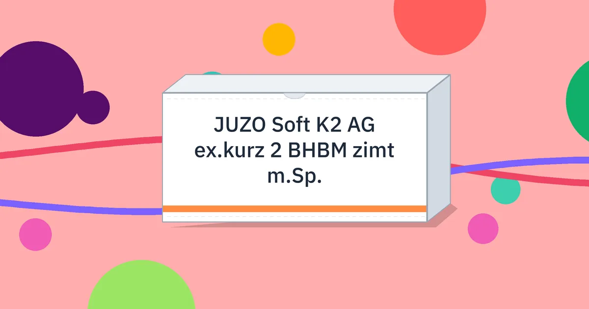 Symbolbild: Packung mit der Aufschrift JUZO Soft K2 AG ex.kurz 2 BHBM zimt m.Sp. (PZN 14860120) – Verfügbarkeit und Bezug in Apotheken in Frankfurt am Main