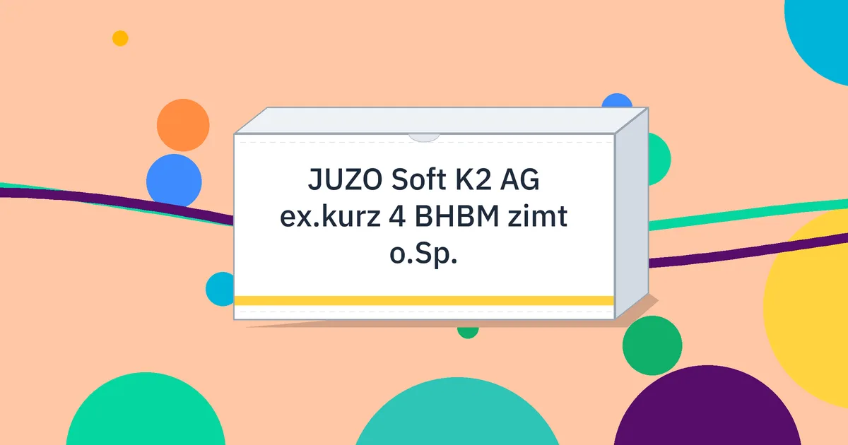 Symbolbild: Packung mit der Aufschrift JUZO Soft K2 AG ex.kurz 4 BHBM zimt o.Sp. (PZN 14862159) – Verfügbarkeit und Bezug in Apotheken in Frankfurt am Main