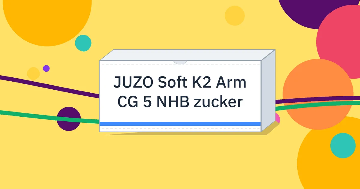 Symbolbild: Packung mit der Aufschrift JUZO Soft K2 Arm CG 5 NHB zucker (PZN 15510652) – Verfügbarkeit und Bezug in Apotheken in Frankfurt am Main