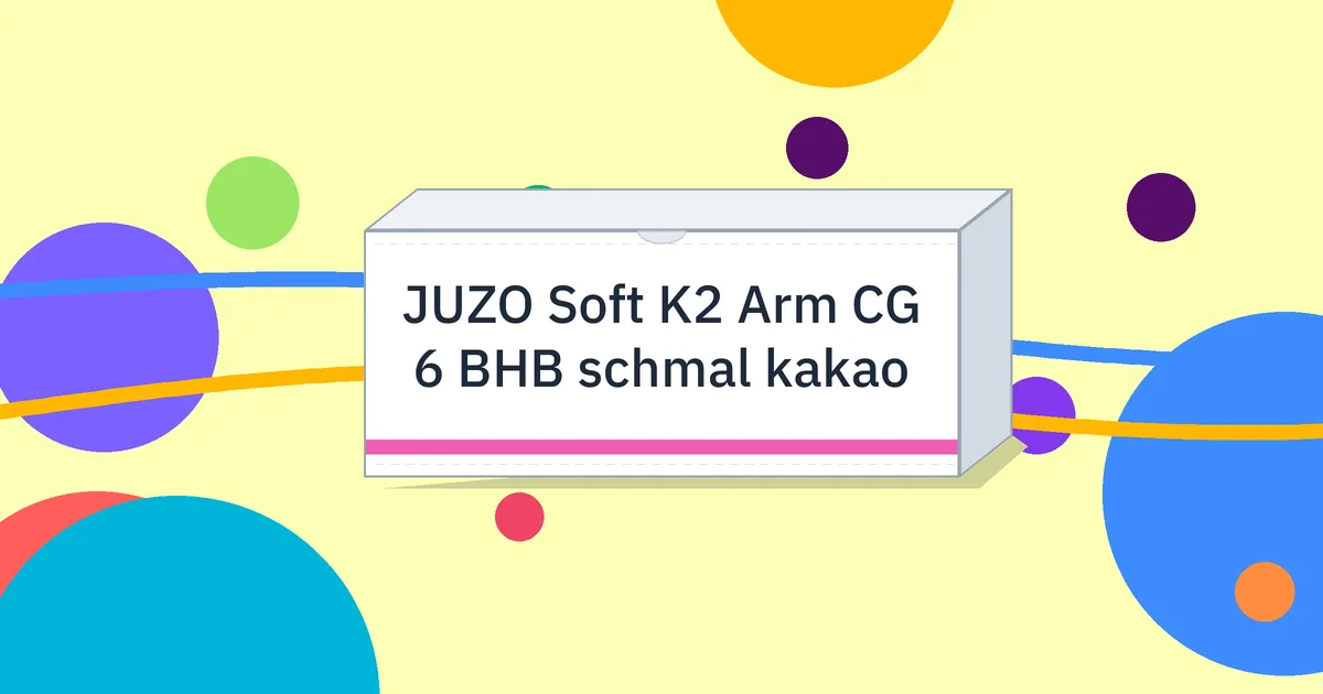 Symbolbild: Packung mit der Aufschrift JUZO Soft K2 Arm CG 6 BHB schmal kakao (PZN 15511835) – Verfügbarkeit und Bezug in Apotheken in Frankfurt am Main
