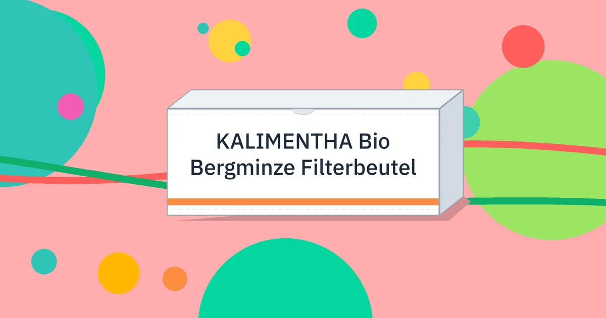 Symbolbild: Packung mit der Aufschrift KALIMENTHA Bio Bergminze Filterbeutel (PZN 19151150) – Verfügbarkeit und Bezug in Apotheken in Frankfurt am Main