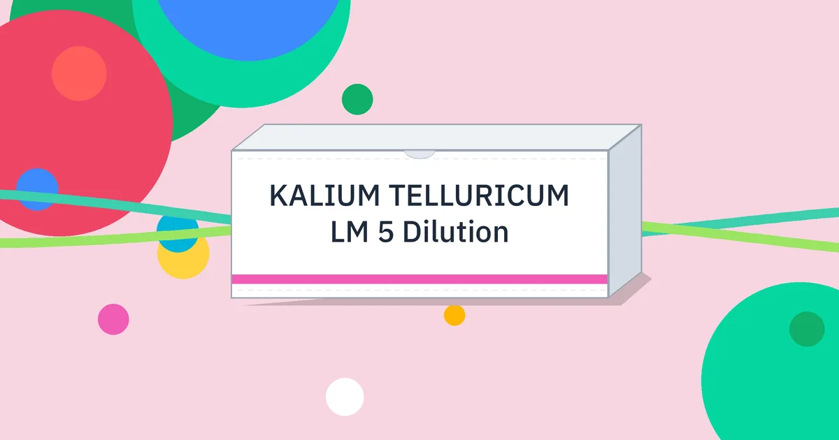 Symbolbild: Packung mit der Aufschrift KALIUM TELLURICUM LM 5 Dilution (PZN 12927156) – Verfügbarkeit und Bezug in Apotheken in Frankfurt am Main