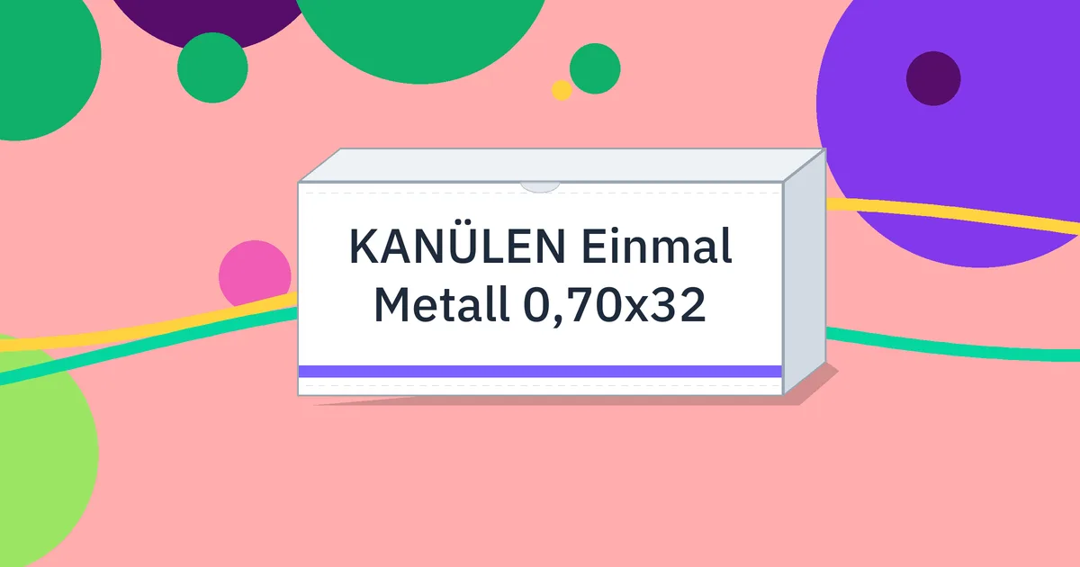 Symbolbild: Packung mit der Aufschrift KANÜLEN Einmal Metall 0,70x32 (PZN 01729329) – Verfügbarkeit und Bezug in Apotheken in Frankfurt am Main