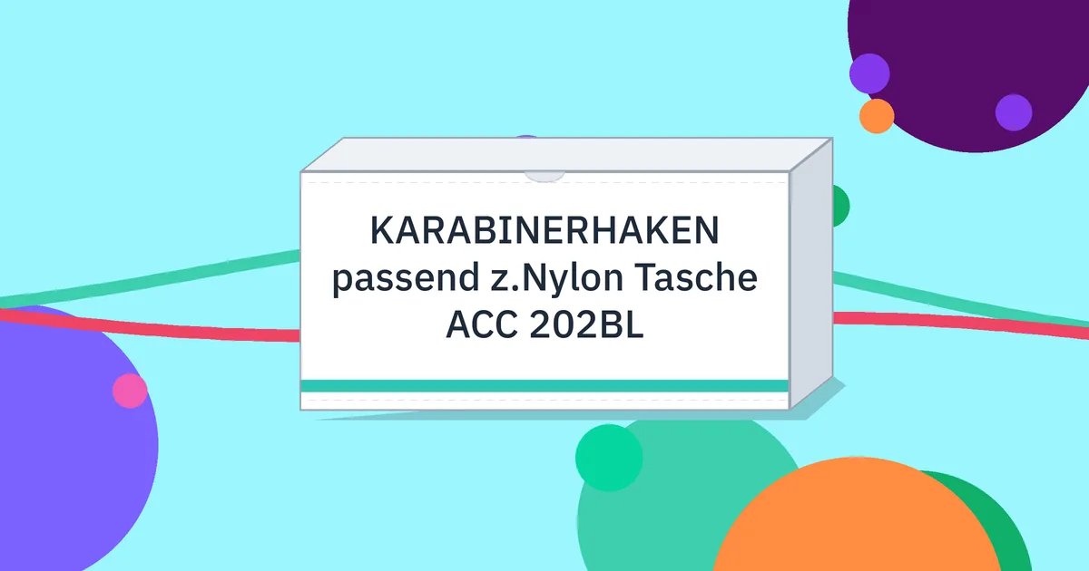 Symbolbild: Packung mit der Aufschrift KARABINERHAKEN passend z.Nylon Tasche ACC 202BL (PZN 01074176) – Verfügbarkeit und Bezug in Apotheken in Frankfurt am Main