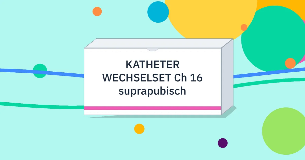 Symbolbild: Packung mit der Aufschrift KATHETER WECHSELSET Ch 16 suprapubisch (PZN 01462984) – Verfügbarkeit und Bezug in Apotheken in Frankfurt am Main