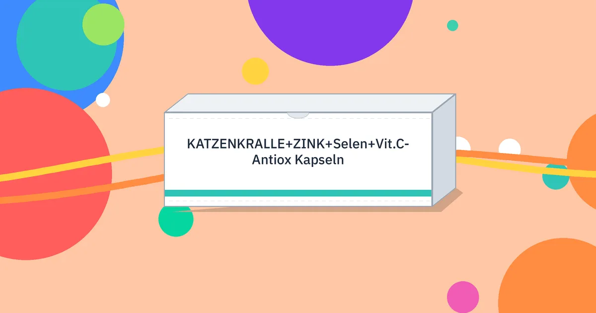 Symbolbild: Packung mit der Aufschrift KATZENKRALLE+ZINK+Selen+Vit.C-Antiox Kapseln (PZN 10018805) – Verfügbarkeit und Bezug in Apotheken in Frankfurt am Main