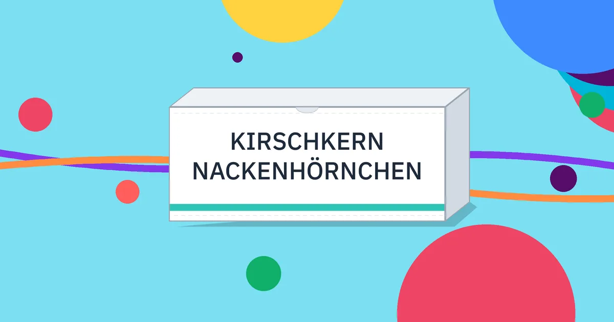 Symbolbild: Packung mit der Aufschrift KIRSCHKERN NACKENHÖRNCHEN (PZN 03361230) – Verfügbarkeit und Bezug in Apotheken in Frankfurt am Main