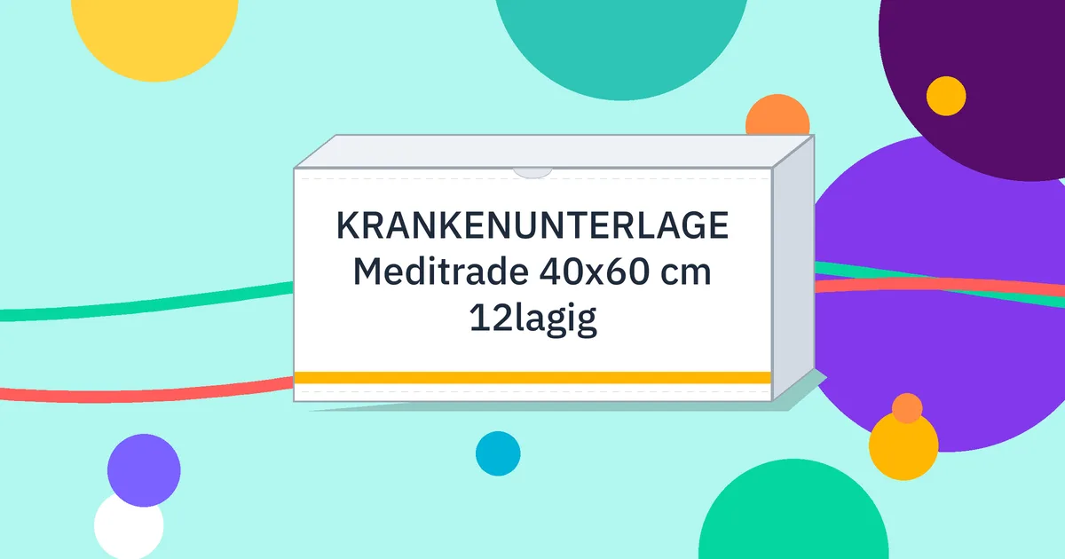 Symbolbild: Packung mit der Aufschrift KRANKENUNTERLAGE Meditrade 40x60 cm 12lagig (PZN 06178087) – Verfügbarkeit und Bezug in Apotheken in Frankfurt am Main