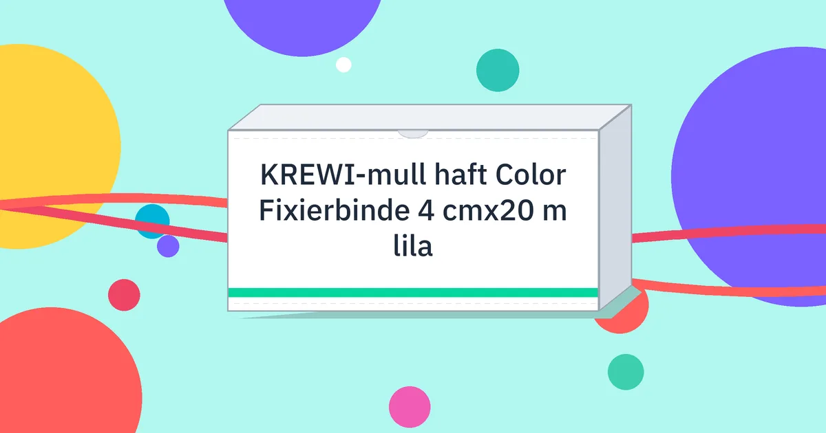 Symbolbild: Packung mit der Aufschrift KREWI-mull haft Color Fixierbinde 4 cmx20 m lila (PZN 11338908) – Verfügbarkeit und Bezug in Apotheken in Frankfurt am Main