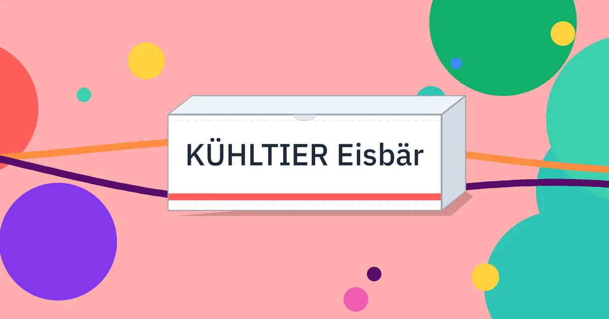 Symbolbild: Packung mit der Aufschrift KÜHLTIER Eisbär (PZN 00724666) – Verfügbarkeit und Bezug in Apotheken in Frankfurt am Main