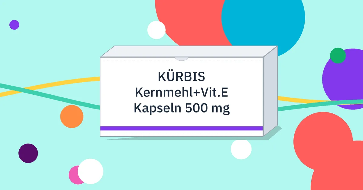 Symbolbild: Packung mit der Aufschrift KÜRBIS Kernmehl+Vit.E Kapseln 500 mg (PZN 16927644) – Verfügbarkeit und Bezug in Apotheken in Frankfurt am Main