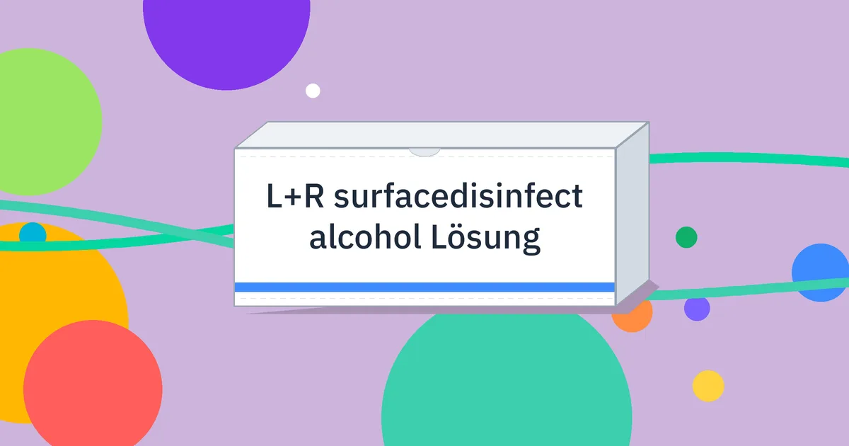Symbolbild: Packung mit der Aufschrift L+R surfacedisinfect alcohol Lösung (PZN 12370274) – Verfügbarkeit und Bezug in Apotheken in Frankfurt am Main