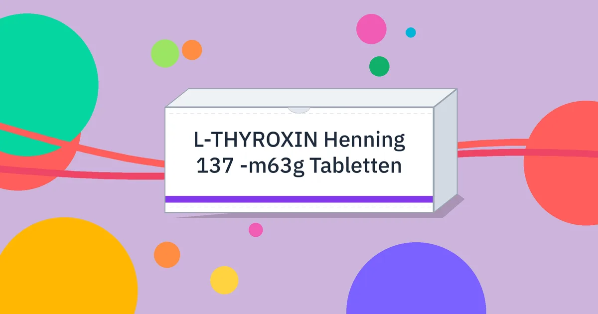 Symbolbild: Packung mit der Aufschrift L-THYROXIN Henning 137 -m63g Tabletten (PZN 16917580) – Verfügbarkeit und Bezug in Apotheken in Frankfurt am Main