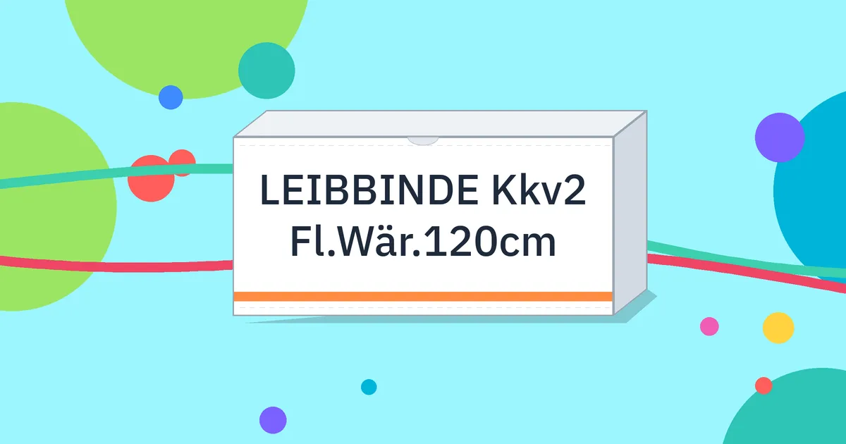 Symbolbild: Packung mit der Aufschrift LEIBBINDE Kkv2 Fl.Wär.120cm (PZN 01731823) – Verfügbarkeit und Bezug in Apotheken in Frankfurt am Main