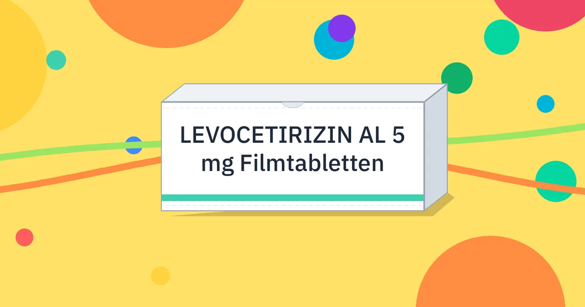 Symbolbild: Packung mit der Aufschrift LEVOCETIRIZIN AL 5 mg Filmtabletten (PZN 15817244) – Verfügbarkeit und Bezug in Apotheken in Frankfurt am Main