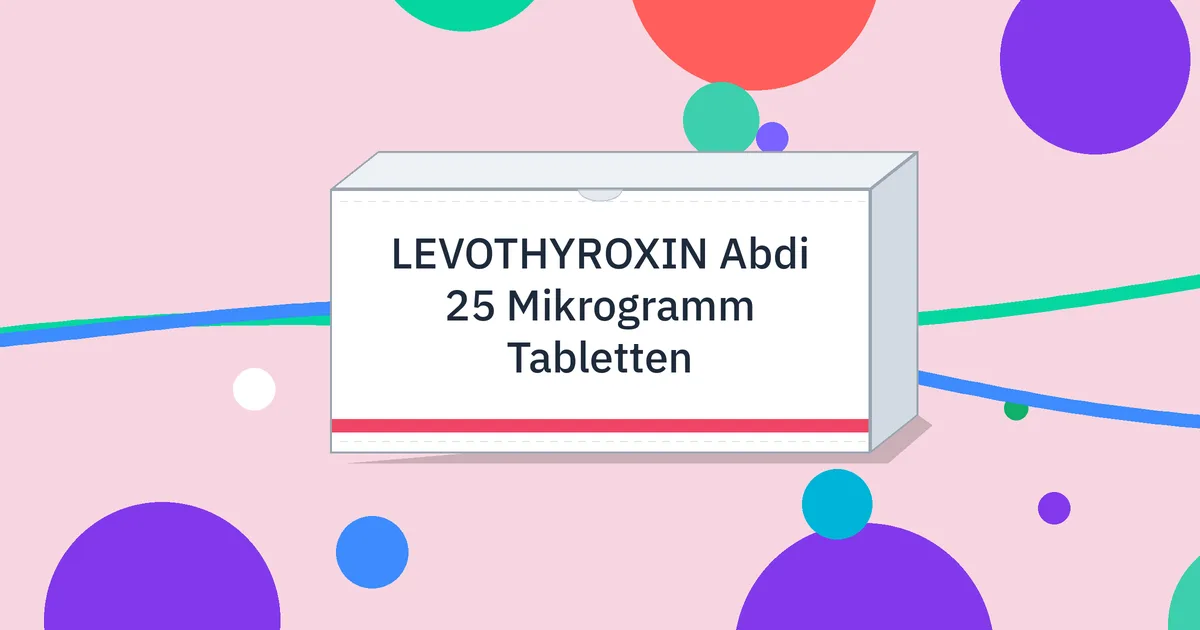 Symbolbild: Packung mit der Aufschrift LEVOTHYROXIN Abdi 25 Mikrogramm Tabletten (PZN 17888461) – Verfügbarkeit und Bezug in Apotheken in Frankfurt am Main