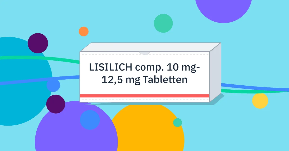 Symbolbild: Packung mit der Aufschrift LISILICH comp. 10 mg-12,5 mg Tabletten (PZN 00783657) – Verfügbarkeit und Bezug in Apotheken in Frankfurt am Main