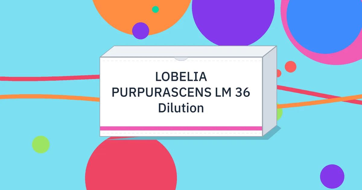 Symbolbild: Packung mit der Aufschrift LOBELIA PURPURASCENS LM 36 Dilution (PZN 13534542) – Verfügbarkeit und Bezug in Apotheken in Frankfurt am Main