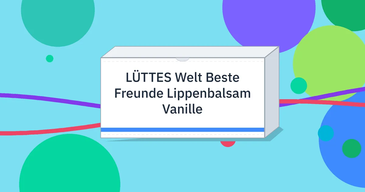 Symbolbild: Packung mit der Aufschrift LÜTTES Welt Beste Freunde Lippenbalsam Vanille (PZN 19381737) – Verfügbarkeit und Bezug in Apotheken in Frankfurt am Main