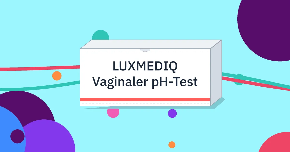 Symbolbild: Packung mit der Aufschrift LUXMEDIQ Vaginaler pH-Test (PZN 20026007) – Verfügbarkeit und Bezug in Apotheken in Frankfurt am Main