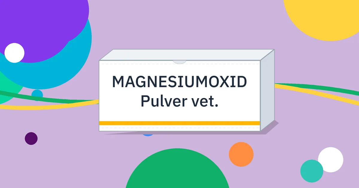 Symbolbild: Packung mit der Aufschrift MAGNESIUMOXID Pulver vet. (PZN 11885438) – Verfügbarkeit und Bezug in Apotheken in Frankfurt am Main