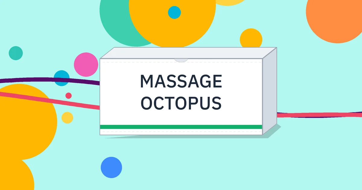 Symbolbild: Packung mit der Aufschrift MASSAGE OCTOPUS (PZN 05957777) – Verfügbarkeit und Bezug in Apotheken in Frankfurt am Main