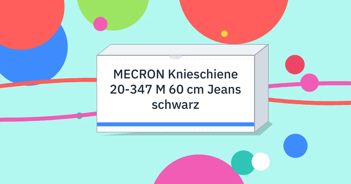 Symbolbild: Packung mit der Aufschrift MECRON Knieschiene 20-347 M 60 cm Jeans schwarz (PZN 02910746) – Verfügbarkeit und Bezug in Apotheken in Frankfurt am Main