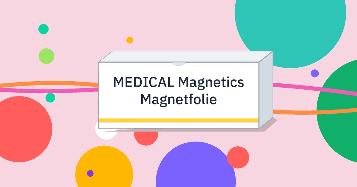 Symbolbild: Packung mit der Aufschrift MEDICAL Magnetics Magnetfolie (PZN 05747034) – Verfügbarkeit und Bezug in Apotheken in Frankfurt am Main