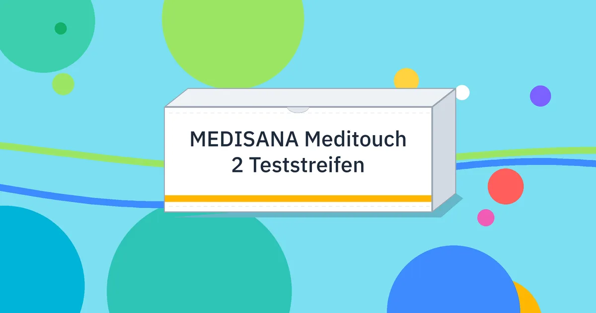 Symbolbild: Packung mit der Aufschrift MEDISANA Meditouch 2 Teststreifen (PZN 00259235) – Verfügbarkeit und Bezug in Apotheken in Frankfurt am Main