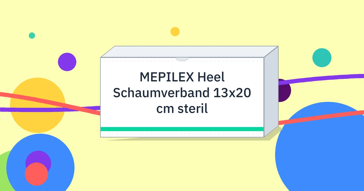 Symbolbild: Packung mit der Aufschrift MEPILEX Heel Schaumverband 13x20 cm steril (PZN 18395789) – Verfügbarkeit und Bezug in Apotheken in Frankfurt am Main