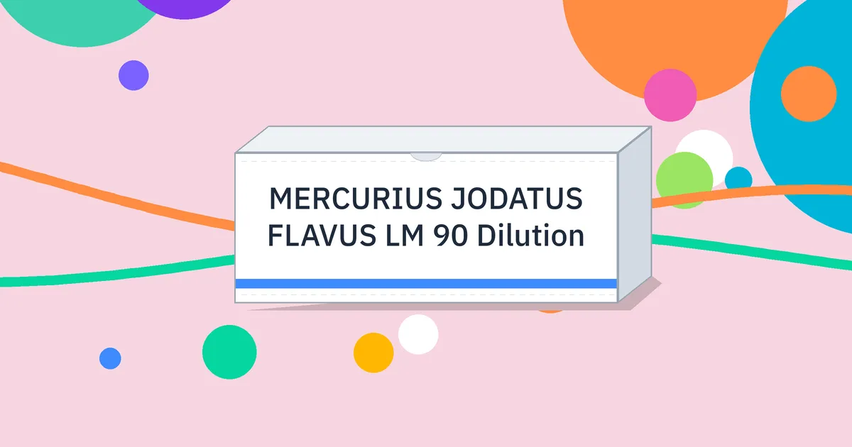 Symbolbild: Packung mit der Aufschrift MERCURIUS JODATUS FLAVUS LM 90 Dilution (PZN 12952088) – Verfügbarkeit und Bezug in Apotheken in Frankfurt am Main