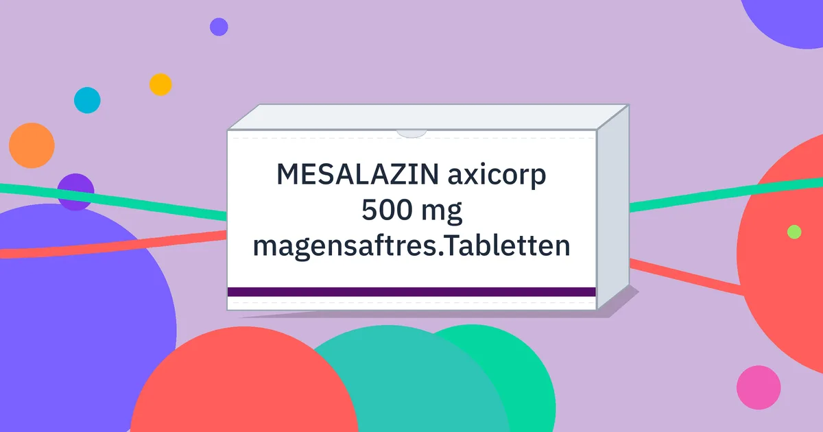 Symbolbild: Packung mit der Aufschrift MESALAZIN axicorp 500 mg magensaftres.Tabletten (PZN 16124359) – Verfügbarkeit und Bezug in Apotheken in Frankfurt am Main