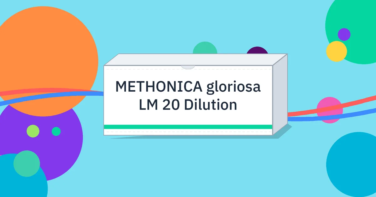 Symbolbild: Packung mit der Aufschrift METHONICA gloriosa LM 20 Dilution (PZN 13606661) – Verfügbarkeit und Bezug in Apotheken in Frankfurt am Main