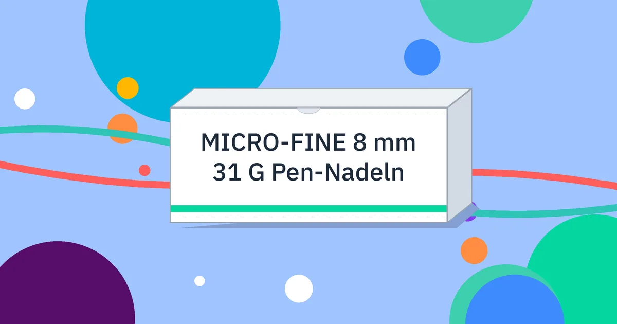 Symbolbild: Packung mit der Aufschrift MICRO-FINE 8 mm 31 G Pen-Nadeln (PZN 20611929) – Verfügbarkeit und Bezug in Apotheken in Frankfurt am Main