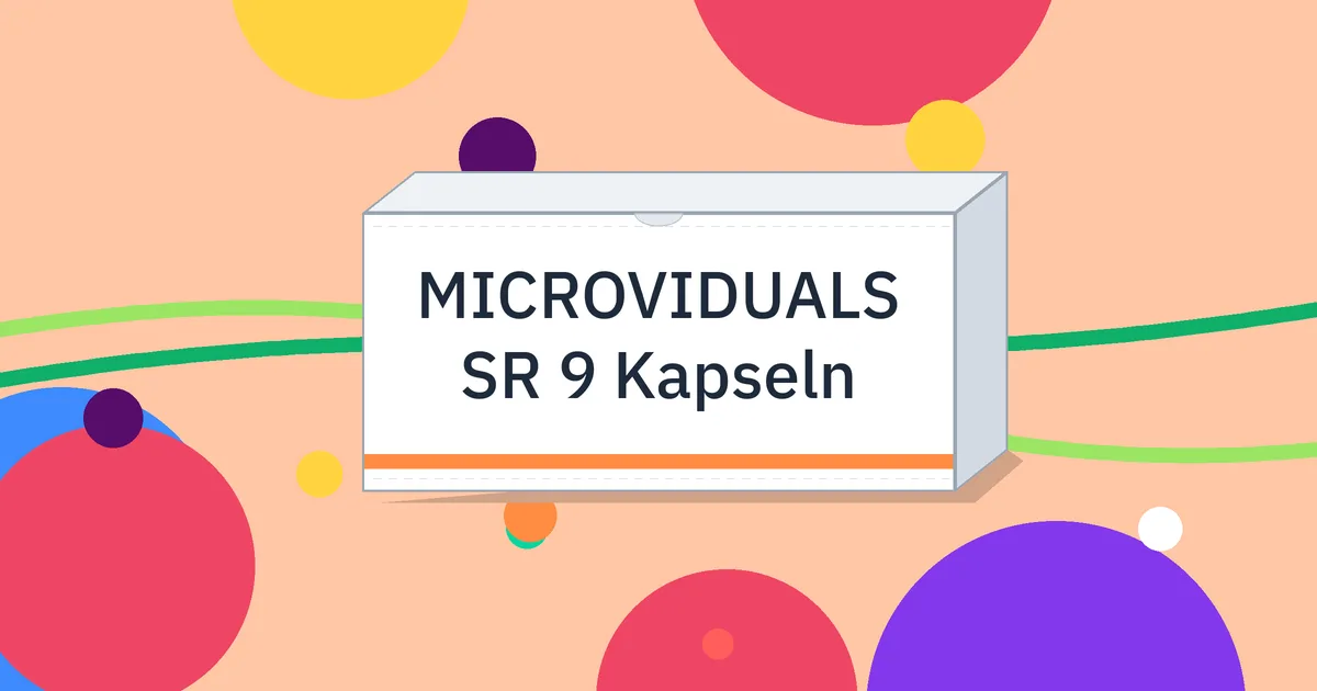 Symbolbild: Packung mit der Aufschrift MICROVIDUALS SR 9 Kapseln (PZN 17934913) – Verfügbarkeit und Bezug in Apotheken in Frankfurt am Main