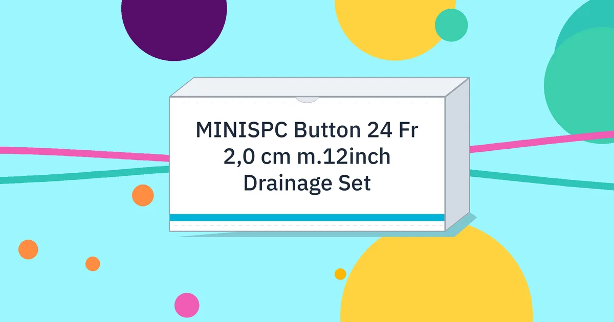 Symbolbild: Packung mit der Aufschrift MINISPC Button 24 Fr 2,0 cm m.12inch Drainage Set (PZN 20821360) – Verfügbarkeit und Bezug in Apotheken in Frankfurt am Main