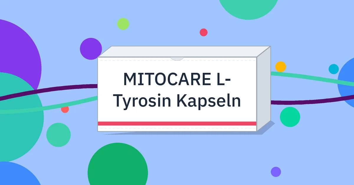 Symbolbild: Packung mit der Aufschrift MITOCARE L-Tyrosin Kapseln (PZN 19271374) – Verfügbarkeit und Bezug in Apotheken in Frankfurt am Main