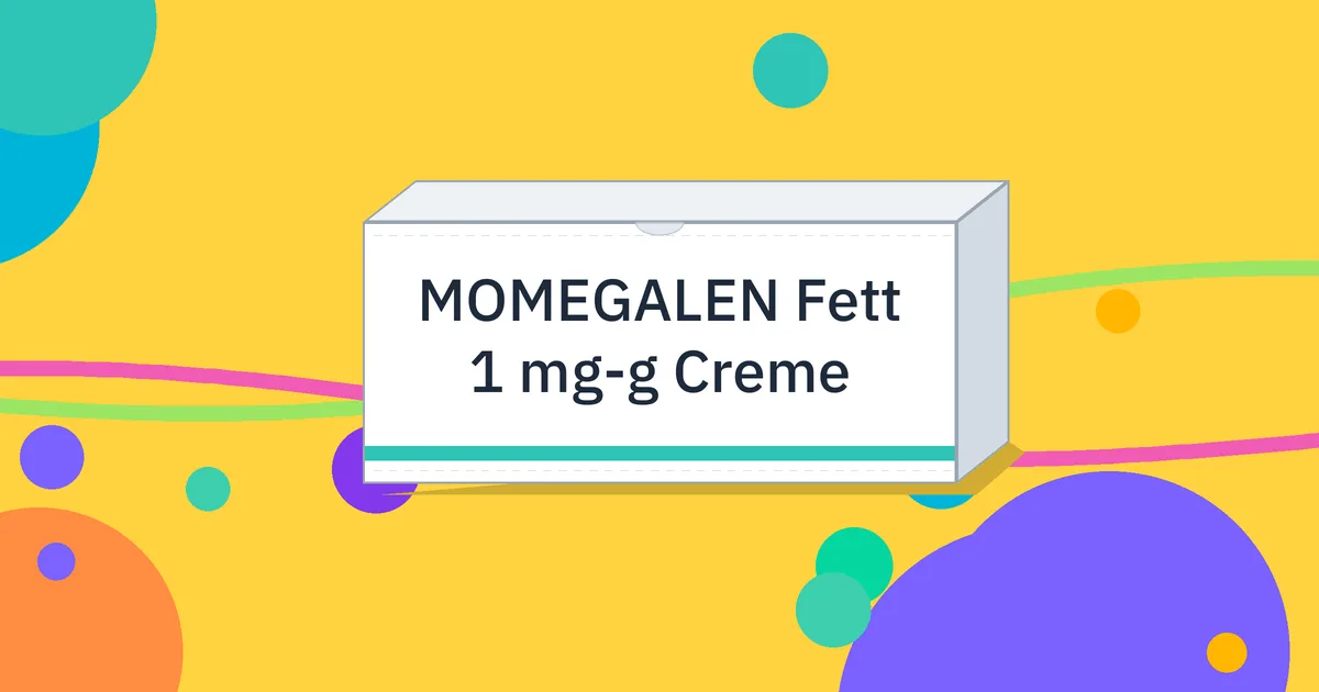 Symbolbild: Packung mit der Aufschrift MOMEGALEN Fett 1 mg-g Creme (PZN 11605953) – Verfügbarkeit und Bezug in Apotheken in Frankfurt am Main