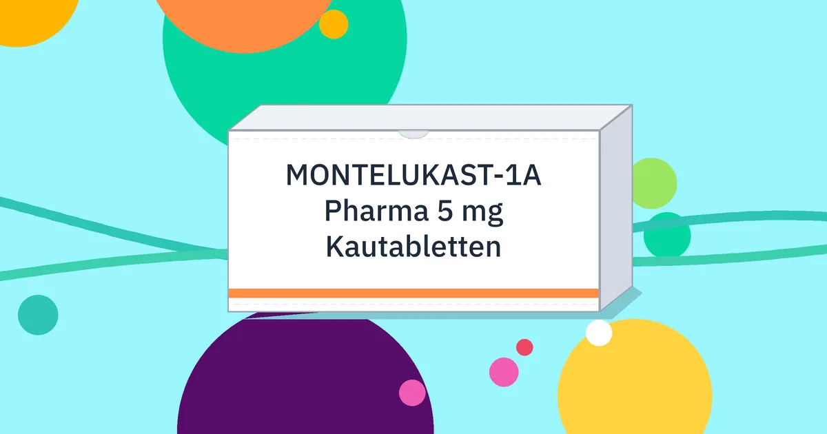 Symbolbild: Packung mit der Aufschrift MONTELUKAST-1A Pharma 5 mg Kautabletten (PZN 09731828) – Verfügbarkeit und Bezug in Apotheken in Frankfurt am Main
