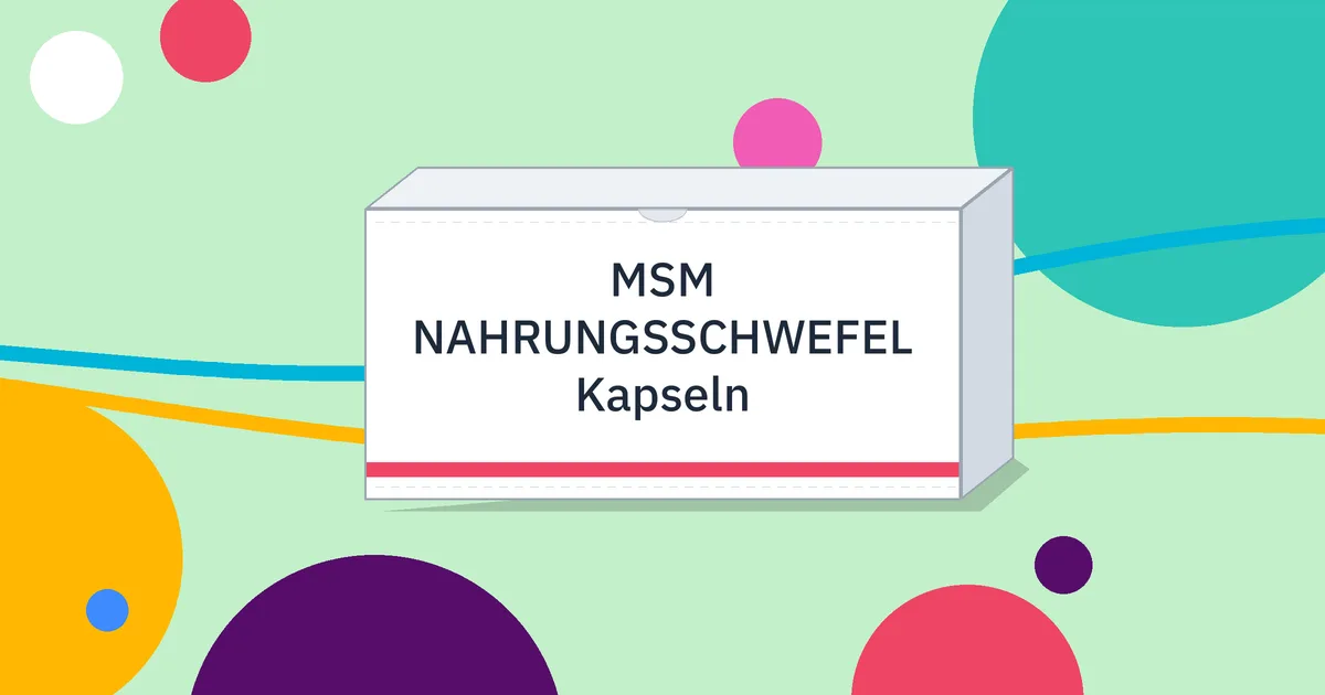 Symbolbild: Packung mit der Aufschrift MSM NAHRUNGSSCHWEFEL Kapseln (PZN 13886726) – Verfügbarkeit und Bezug in Apotheken in Frankfurt am Main