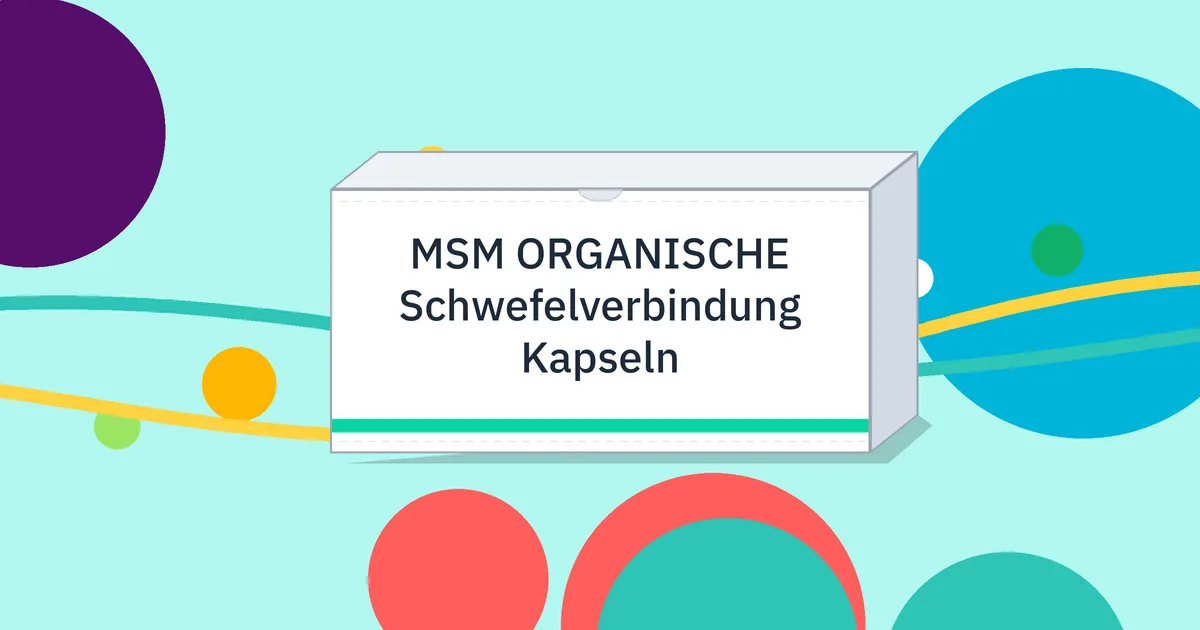 Symbolbild: Packung mit der Aufschrift MSM ORGANISCHE Schwefelverbindung Kapseln (PZN 18815205) – Verfügbarkeit und Bezug in Apotheken in Frankfurt am Main
