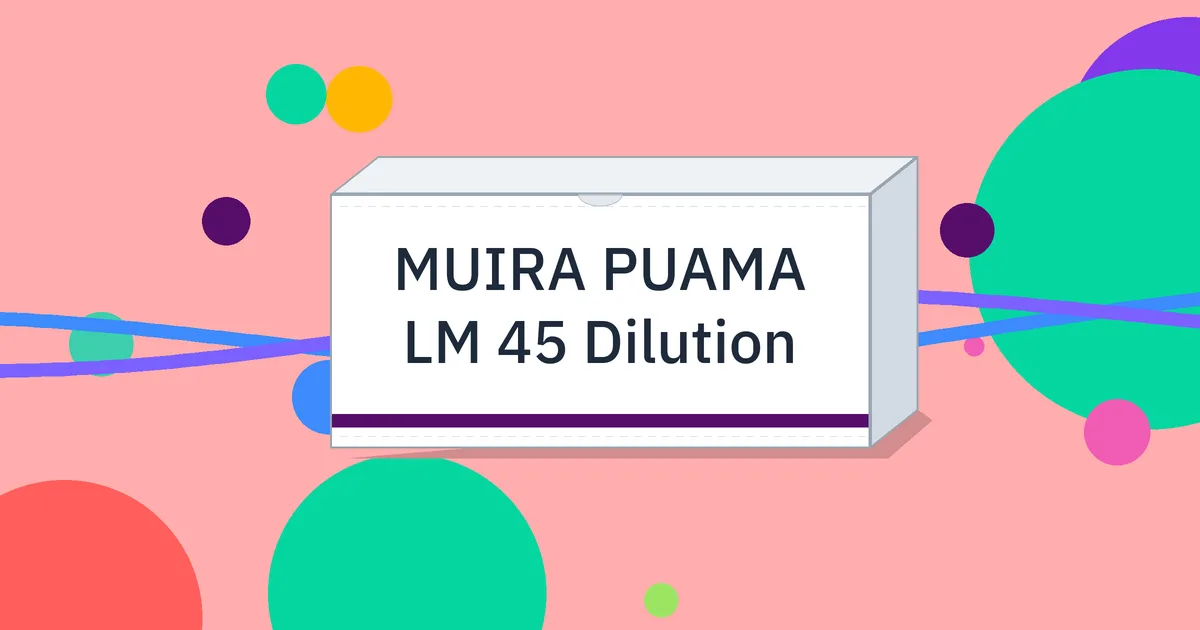 Symbolbild: Packung mit der Aufschrift MUIRA PUAMA LM 45 Dilution (PZN 13611449) – Verfügbarkeit und Bezug in Apotheken in Frankfurt am Main