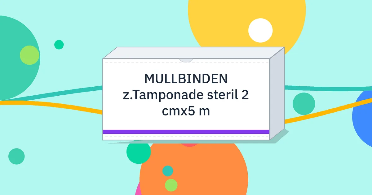 Symbolbild: Packung mit der Aufschrift MULLBINDEN z.Tamponade steril 2 cmx5 m (PZN 01003058) – Verfügbarkeit und Bezug in Apotheken in Frankfurt am Main