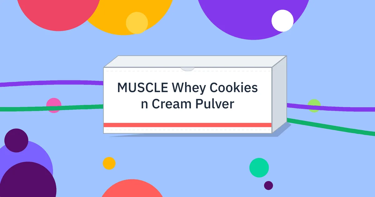 Symbolbild: Packung mit der Aufschrift MUSCLE Whey Cookies n Cream Pulver (PZN 10794969) – Verfügbarkeit und Bezug in Apotheken in Frankfurt am Main