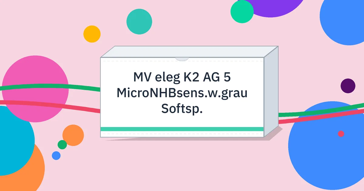 Symbolbild: Packung mit der Aufschrift MV eleg K2 AG 5 MicroNHBsens.w.grau Softsp. (PZN 18930840) – Verfügbarkeit und Bezug in Apotheken in Frankfurt am Main