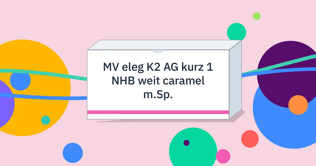 Symbolbild: Packung mit der Aufschrift MV eleg K2 AG kurz 1 NHB weit caramel m.Sp. (PZN 15715236) – Verfügbarkeit und Bezug in Apotheken in Frankfurt am Main