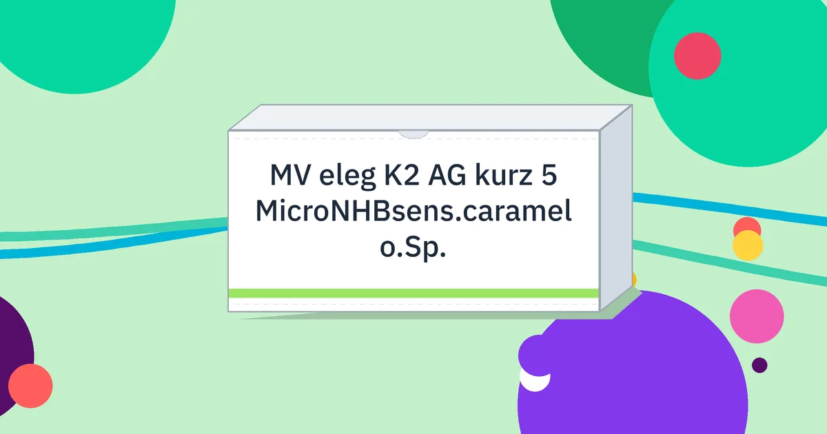 Symbolbild: Packung mit der Aufschrift MV eleg K2 AG kurz 5 MicroNHBsens.caramel o.Sp. (PZN 16069519) – Verfügbarkeit und Bezug in Apotheken in Frankfurt am Main
