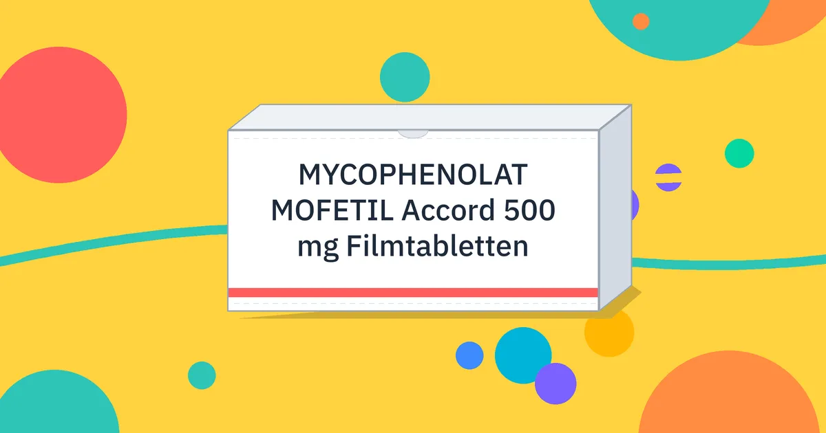 Symbolbild: Packung mit der Aufschrift MYCOPHENOLAT MOFETIL Accord 500 mg Filmtabletten (PZN 17938762) – Verfügbarkeit und Bezug in Apotheken in Frankfurt am Main