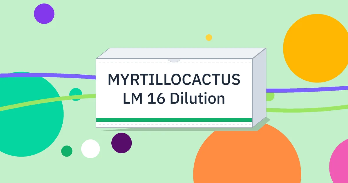 Symbolbild: Packung mit der Aufschrift MYRTILLOCACTUS LM 16 Dilution (PZN 13613081) – Verfügbarkeit und Bezug in Apotheken in Frankfurt am Main